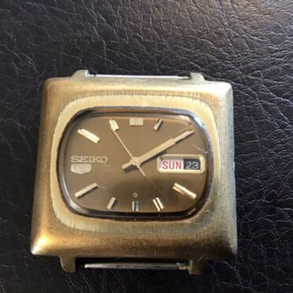 VINTAGE SEIKO 6119-5400 Automatic TV Shape Gents Strap Watch 1970s RARE ...