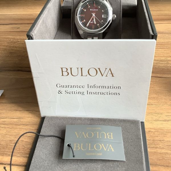 Bulova Men's Precisionist Jet Star Watch 96B401 Merlot Red Dial Used ...