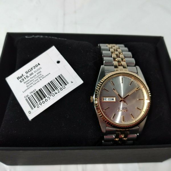 Seiko SGF204 Men's Stainless Steel Water Resistant Day Date Quartz Watch | WatchCharts