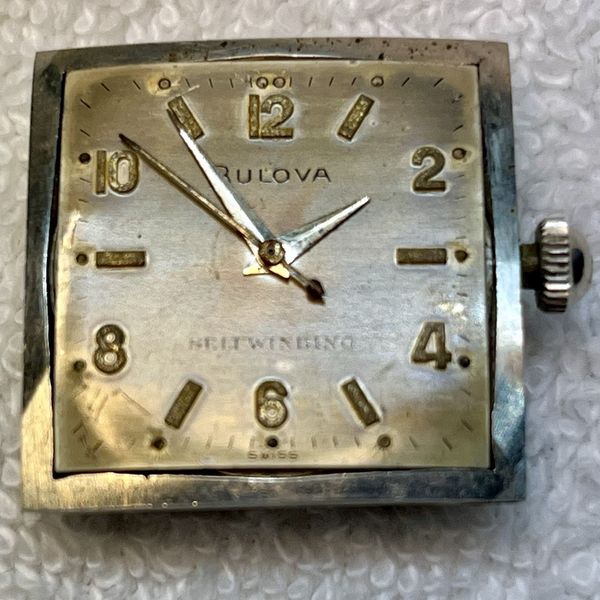 BULOVA 28mm Square Cream Dial Self-winding Watch, Runs Good ...
