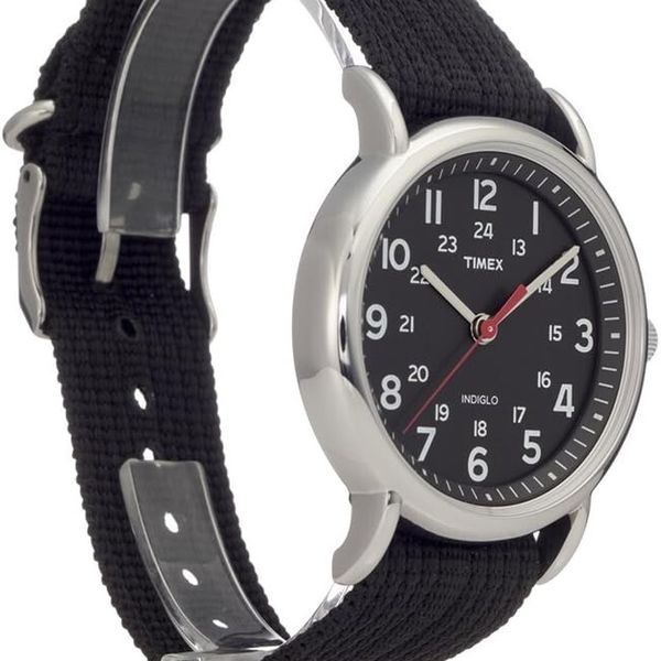 Timex T2N647, Men's Weekender Black Fabric Watch Analog, Indiglo, 38MM Case, NEW | WatchCharts ...
