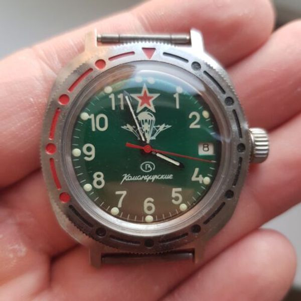 Vintage Watch Vostok Komandirskie VDV Parachute Green USSR ...