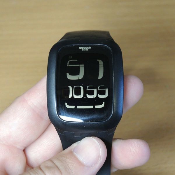 SWATCH "TOUCH BLACK" SURB100 DIGITAL WATCH SENSOR SILICONE STRAP ...
