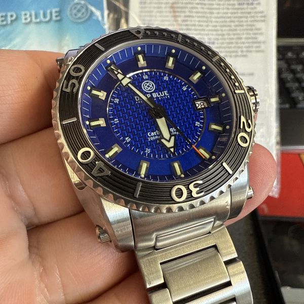 Deep Blue Carbon Aqua Automatic Watch "RARE" Blue Dial in box - LE ...
