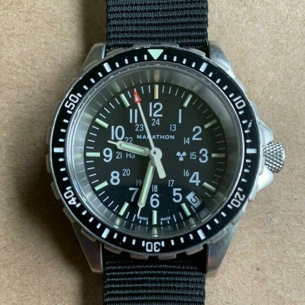 Marathon TSAR-Medium Diver (36mm) Quartz-NGM Matt Black Dial-300 meter ...