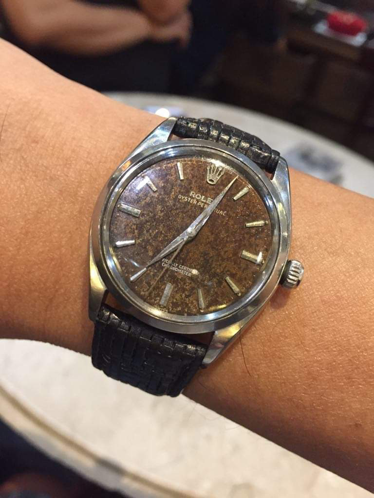 FS: Rolex 6564 brown gilt 2 color print dial 1047XX IV.55 head only ...