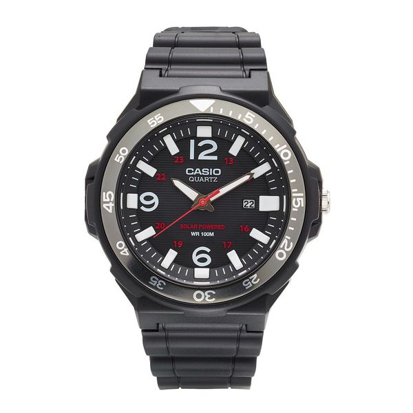 Casio Men's Solar Powered Calendar Black Silicon Watch 48 MM MRWS310H ...