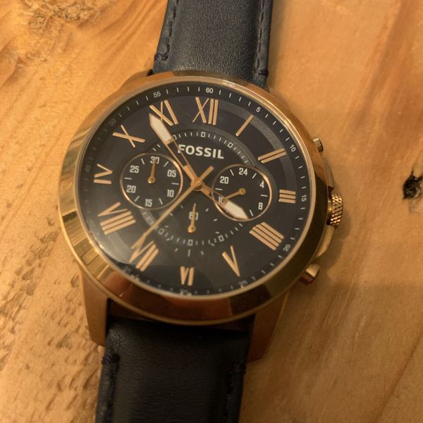 FOSSIL WATCH MENS Fs4835 5ATM Genuine Leather And Stainless Steel ...