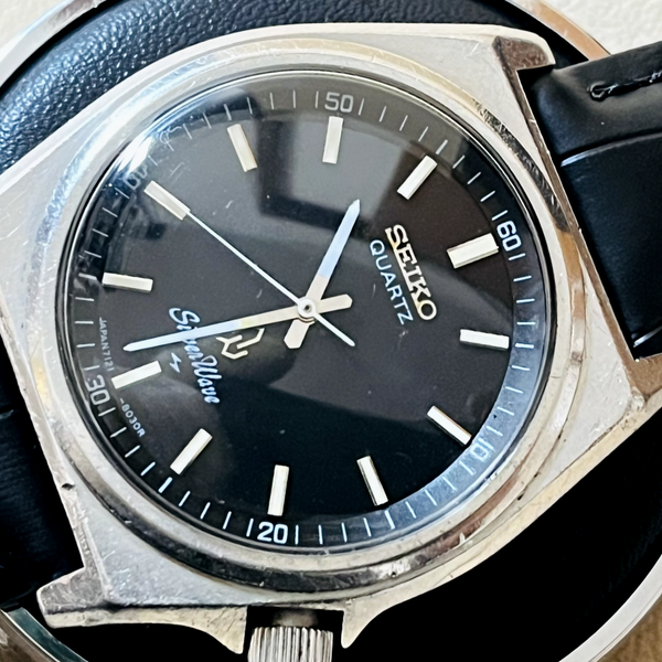 Vintage 1979 SEIKO Silver Wave Black Dial seiko Quartz watch 7121-8020 ...