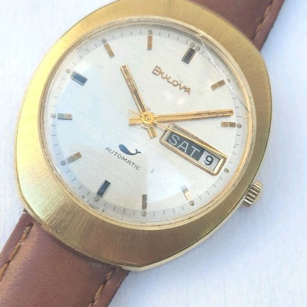 Vintage 1970's BULOVA Golden Clipper men's Automatic Day Date Watch Cal ...