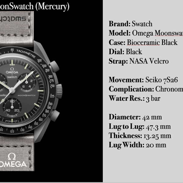 [WTS] Swatch x Omega Moonswatch: Mission to the Mercury | WatchCharts ...