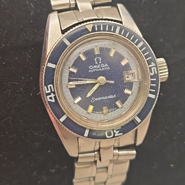 Rare Omega Seamaster Automatic Cal 683 25mm Blue Dial Dive Watch Ref ...