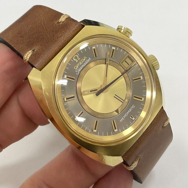NICE OMEGA SEAMASTER MEMOMATIC AUTOMATIC ALARM GOLDLPLATED WATCH 166. ...