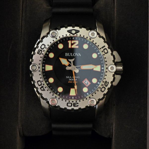 Bulova Menâ s Classic Sea King UHF Black Rubber Strap | WatchCharts ...