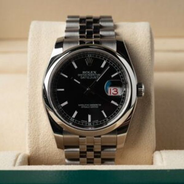 Rolex Datejust 116200 Black Dial Red/black Roulette Wheel Complete Set ...