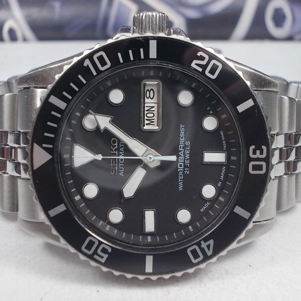SEIKO 10BAR SKX031J 'JAPAN' DAY/DATE AUTO MENS WATCH 7S26-0040 BLACK ...