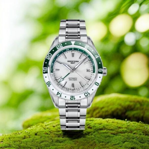Seestern GMT S456.GW Sapphire Crystal Mechanical Mens NH34 Watch ...