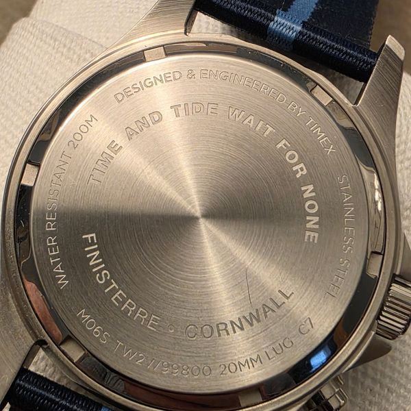 TIMEX x FINISTERRE TIDE QUARTZ DIVE WATCH RARE BLUE DIAL LIMITED ...