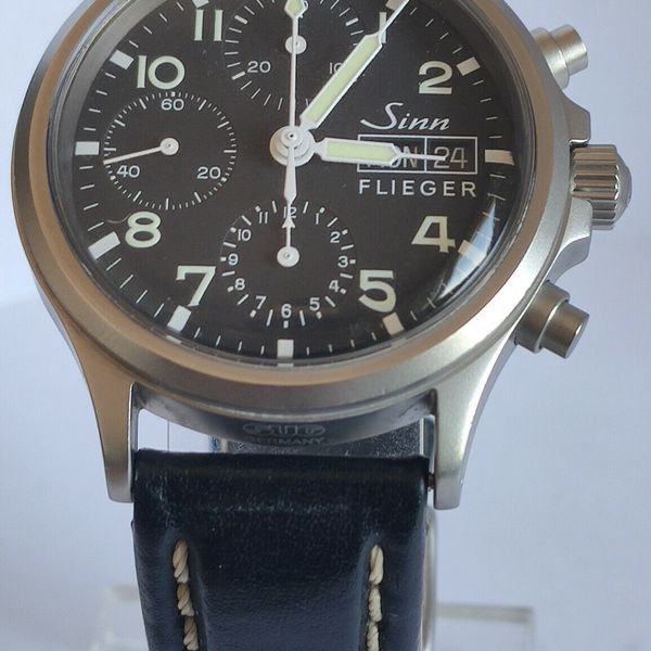 Sinn Pilot Chronograph 356 Flieger Automatic Watch + Original Leather ...