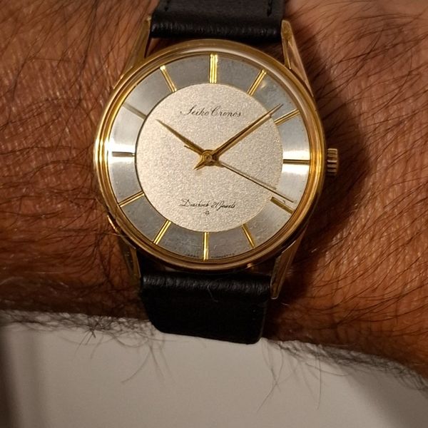 1961 SEIKO CRONOS SD 14K Solid Gold Indexes GF Cal.54 Manual Vintage ...