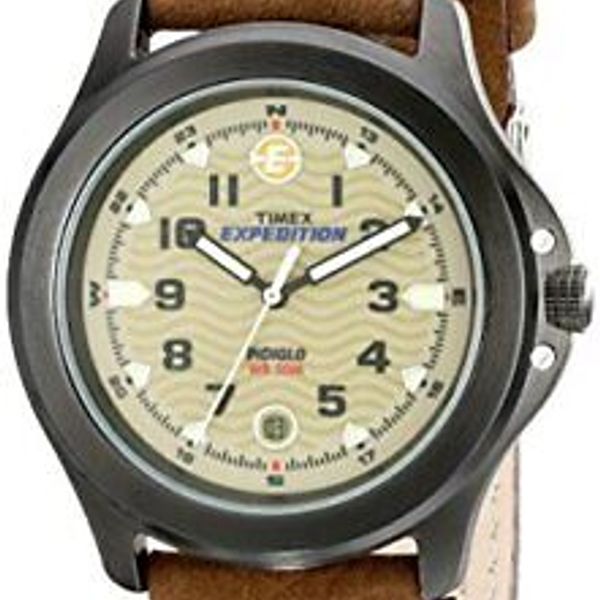 Timex Men's T47012 Expedition Metal Field Brown Leather Strap Watch ...