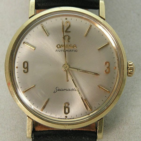 14k Gold & Stainless 1960 Omega Seamaster 550 Automatic Embossed Back ...