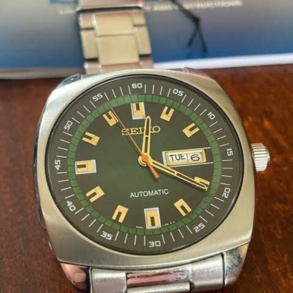 Seiko SNKM97 Recraft Green Dial Stainless Steel Automatic Men's Watch ...