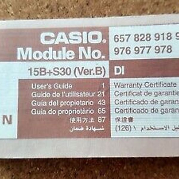 Vintage Casio RGW-20 Radial Graph Watch module 918 657 828 Manual ...