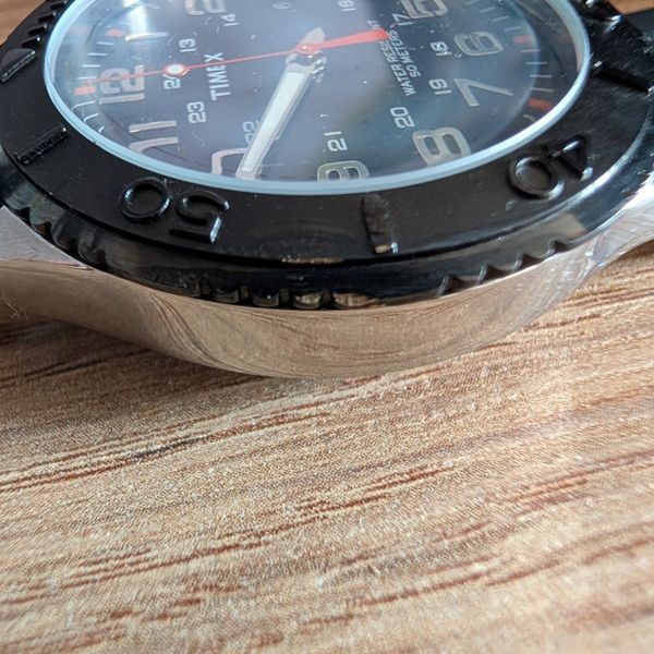 Rare TIMEX Black Mens Diver Style Quartz Watch New Battery and Fully ...