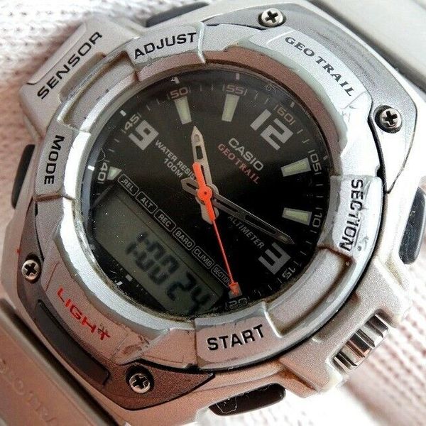 Casio FTS-601 Geo Trail Vintage Ana-Digi WR. 100m /10 ATM/ Japan Mens ...