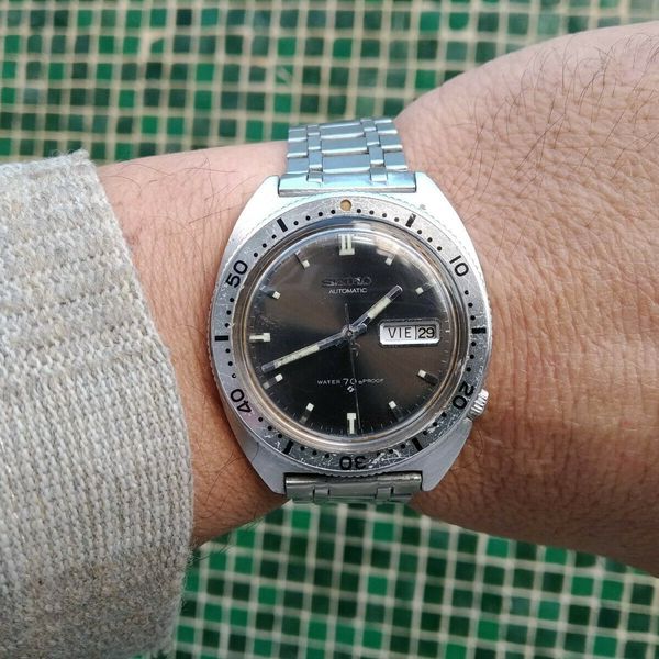 SEIKO FIRST SPORT DIVER 6106-8100 GENE KRANZ MOD DARK GREY ORIGINAL ...