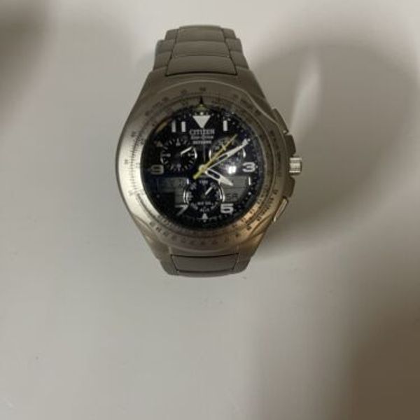 Citizen Men's Watch Skyhawk JR3060-59F Eco-Drive Black Dial Titanium ...