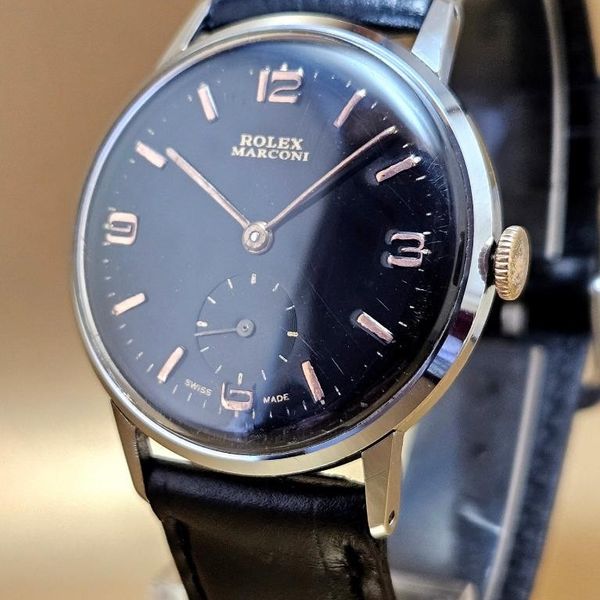 VINTAGE & FINE ROLEX MARCONI MANUAL HAND WINDING 1950's BLACK DIAL ...