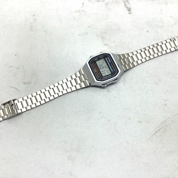 Men's Waterproof Watch Digital Dial Stainless Steel Bracelet A168W-1 | WatchCharts Marketplace