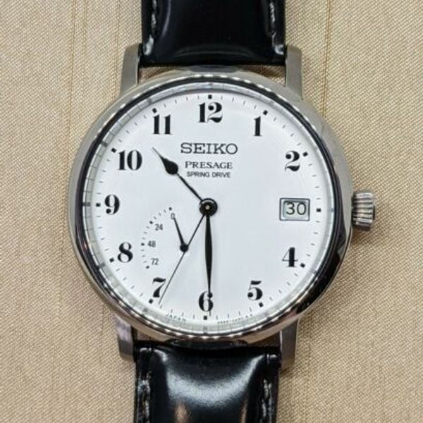 NEW SEIKO SPRING DRIVE PRESAGE WHITE ENAMEL SNR037 $4500 MSRP 3-Year ...