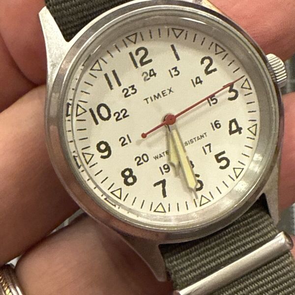 Timex J. Crew Circa 2010 Quartz Military Field Wristwatch White Dial ...