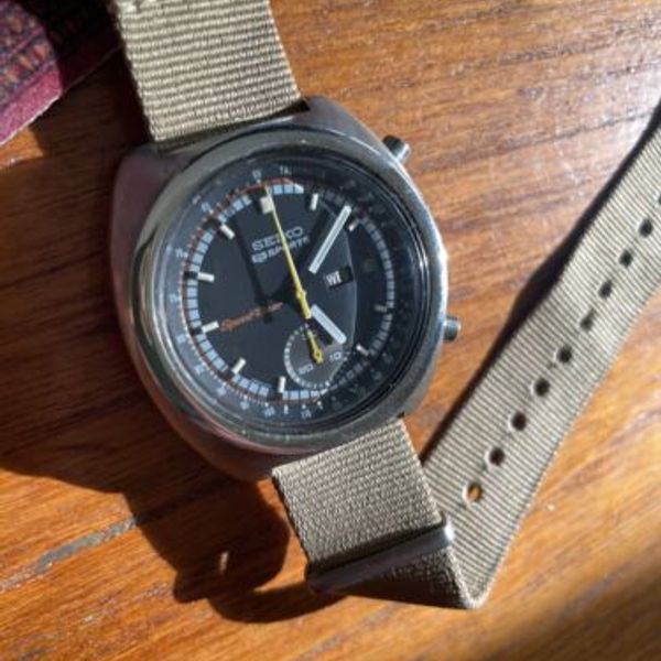 Vintage SEIKO Jumbo Chronograph Automatic 6139-7012 Wristwatch Excel ...