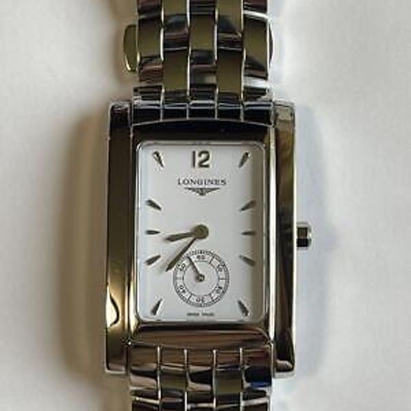 Longines Dolcevita Watch Men's 25mm Quartz White Dial Rectangle Vintage ...