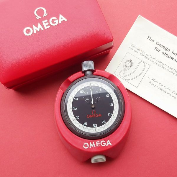 Omega Stopwatch + dash holder + box + booklet 1960s stop watch timer ...