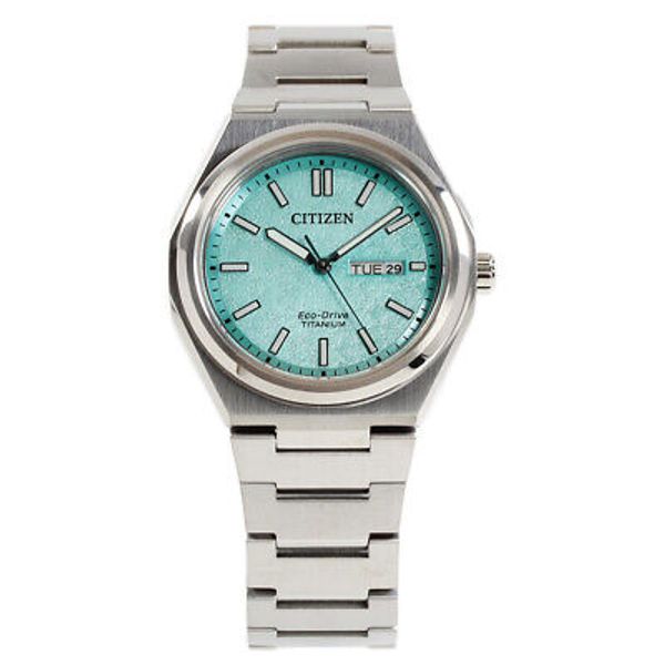 CITIZEN AW0130-85M AW0130 AW Eco-Drive Solar Analog Turquoise Blue ...