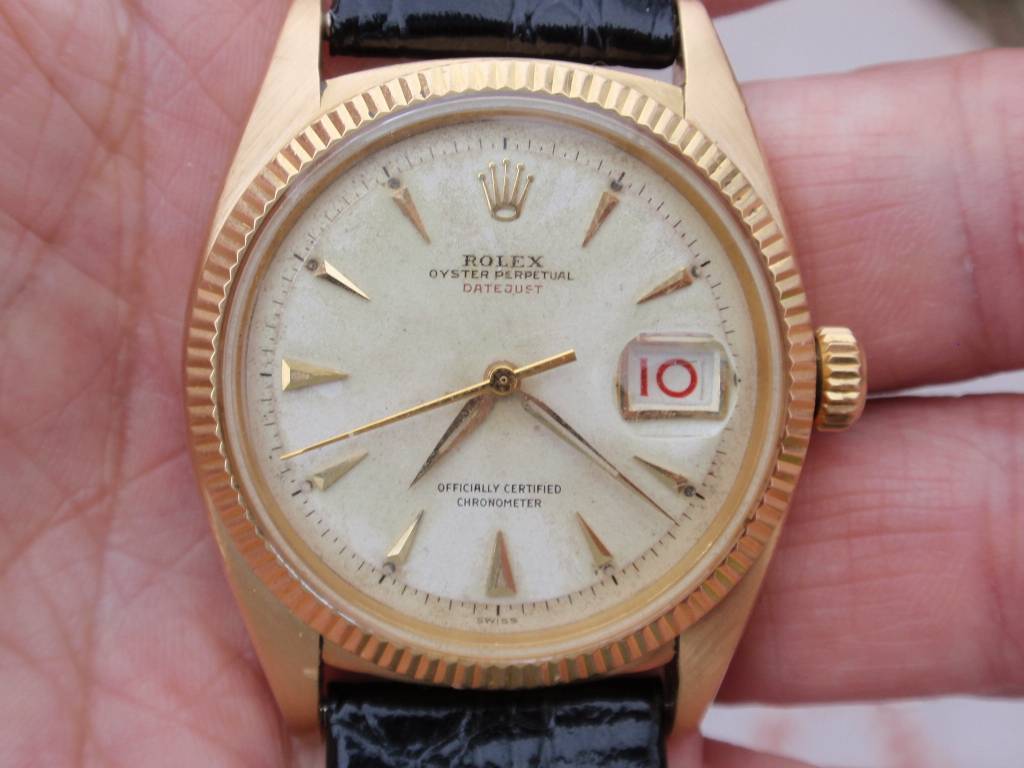 FS: Early Rolex 18K Datejust 6305-1 RED "DATEJUST" 36mm $7295 USD ...