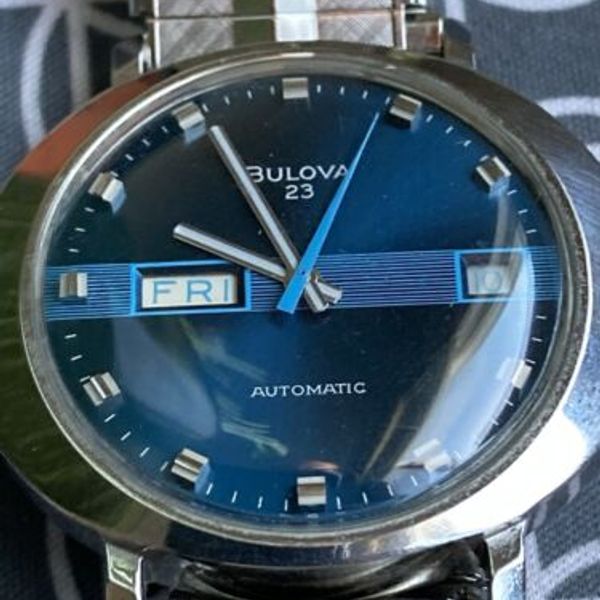 Bulova N3 President Men's Automatic Watch. Beautiful Blue Dial Split ...