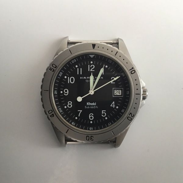 Hamilton Khaki 9745B Sub 660ft Diver Mens Quartz Wristwatch ...