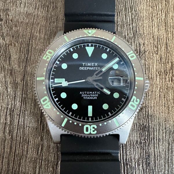 TIMEX Deepwater Reef 200 Titanium Automatic 41mm Synthetic Rubber Strap ...