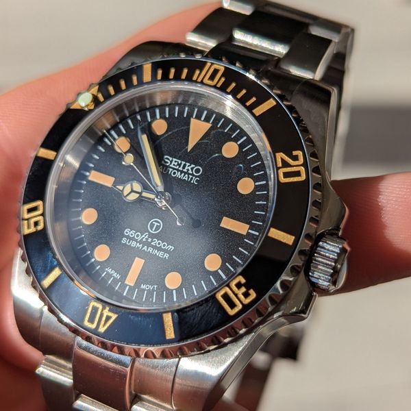Seiko vintage Mens NH35 automatic custom mod (bb58/submariner ...