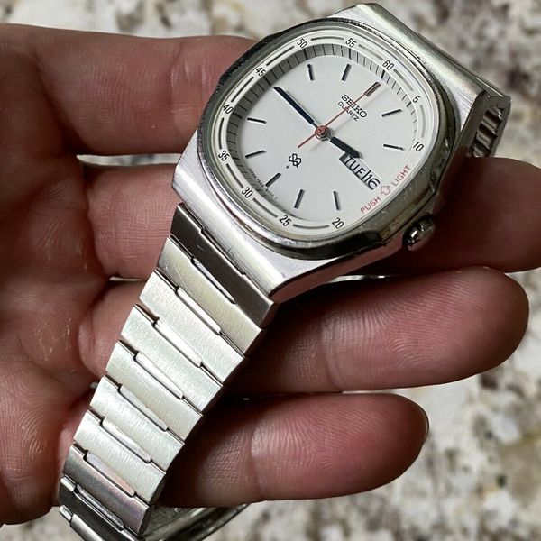 Vintage SEIKO 7559 - 5000T Quartz Men's Watch - White TV Dial ...