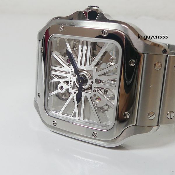 FS Cartier Santos Stainless Steel Skeleton WHSA0015 Full Set ...