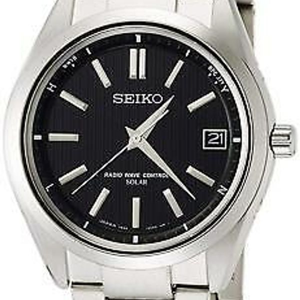 SEIKO BRIGHTZ SAGZ083 Black Dial Solar Radio Men's Watch Made in Japan ...