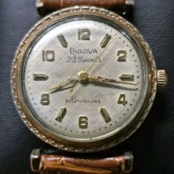 1961 BULOVA 23 Jewel Automatic Watch Textured Dial Fancy Lugs Runs ...