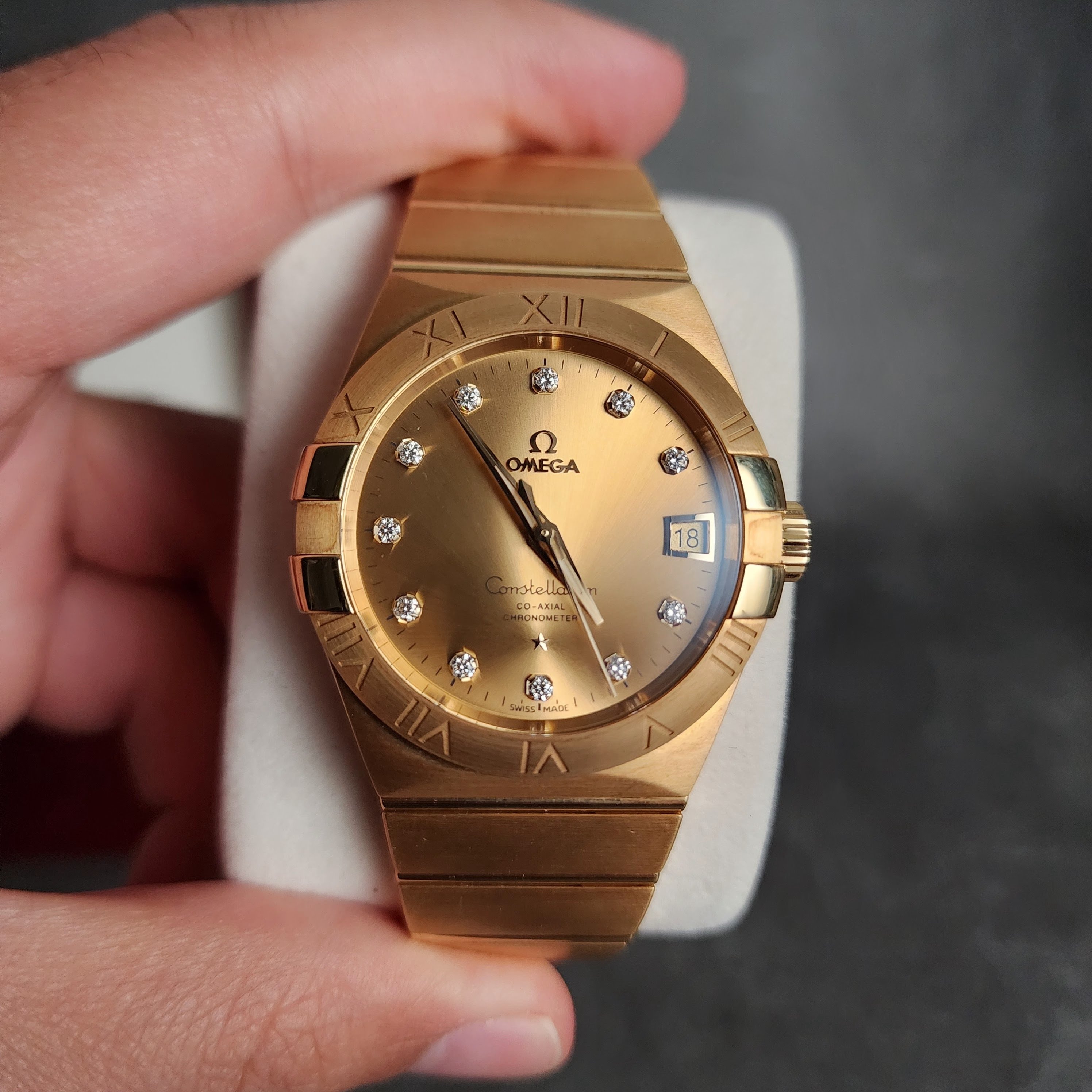 [$15,900 USD] Omega Constellation 18K full solid Yellow Gold diamond ...